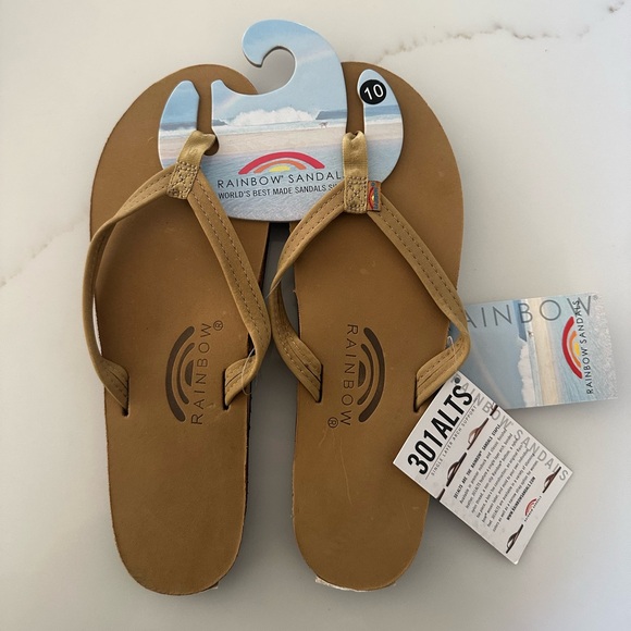 Rainbow | Shoes | Rainbow Sandals Light Tan Flip Flops Thin Strap ...